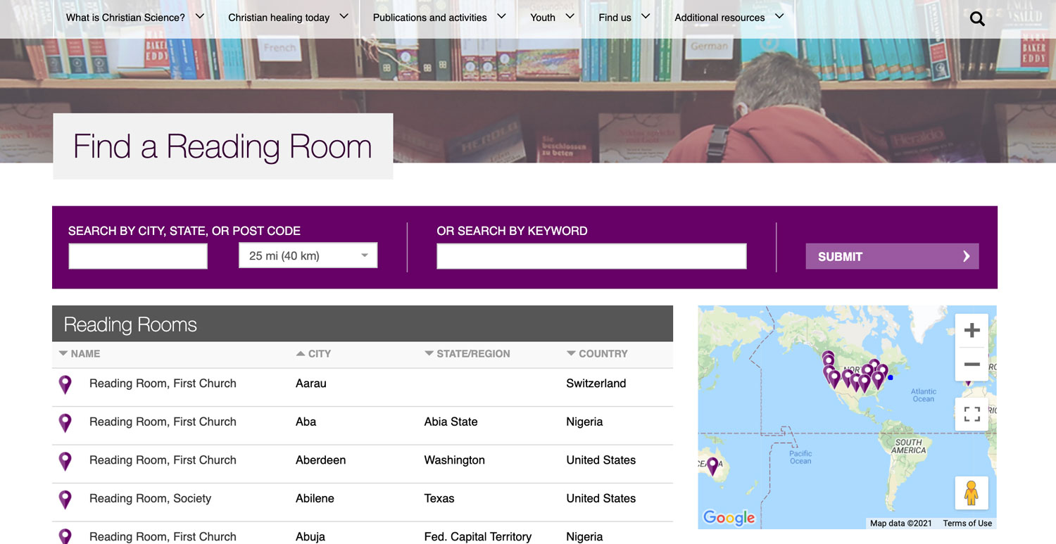 Christian Science Reading Rooms - Riper Years